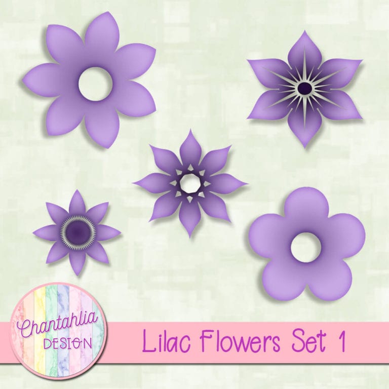 Free Flowers Design Elements in Lilac