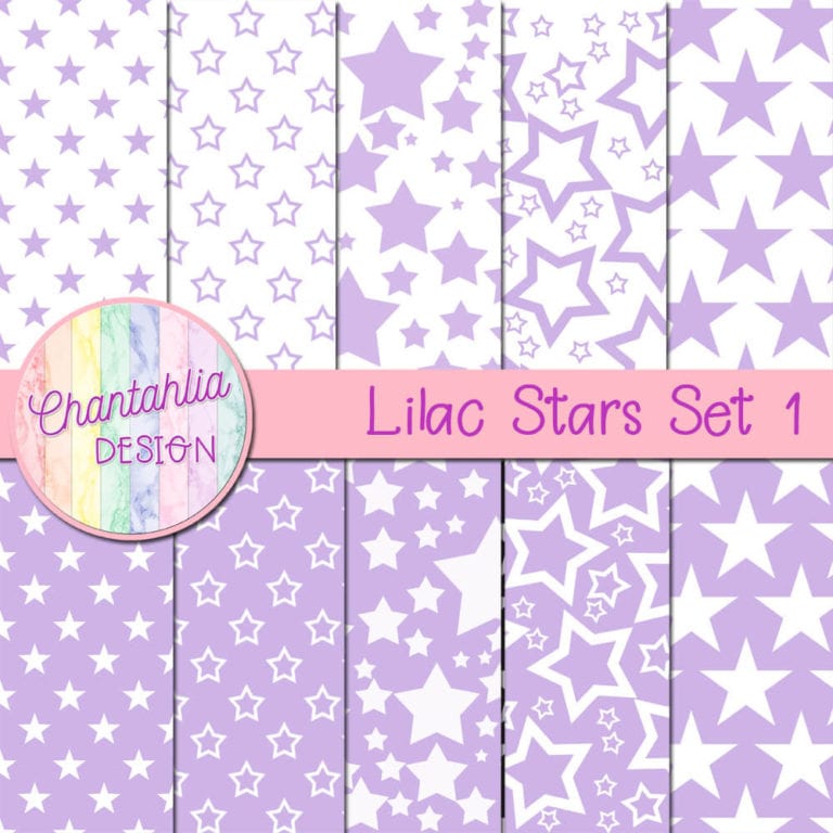 Free Digital Papers featuring Lilac Stars Designs