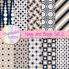 Free Navy and Beige Digital Papers with Patterned Designs