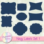 Free Labels Design Elements in Navy