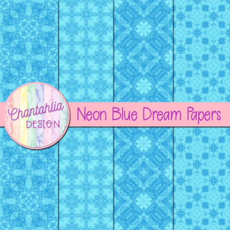 Free Digital Papers featuring Neon Blue Dream Designs