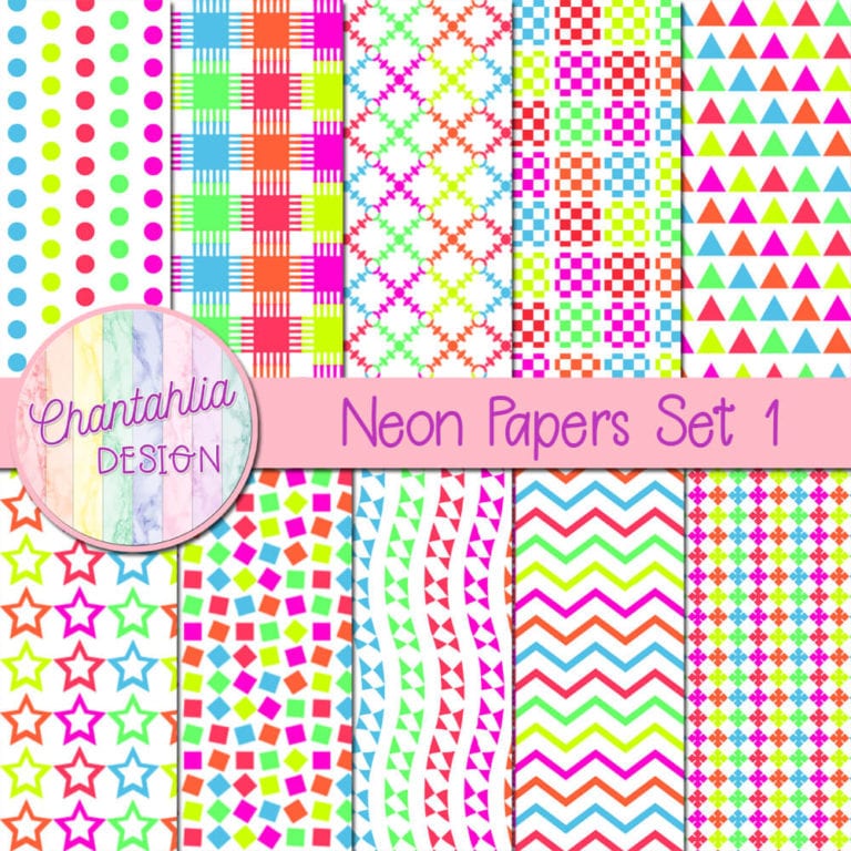 Free Digital Papers featuring Neon Patterns