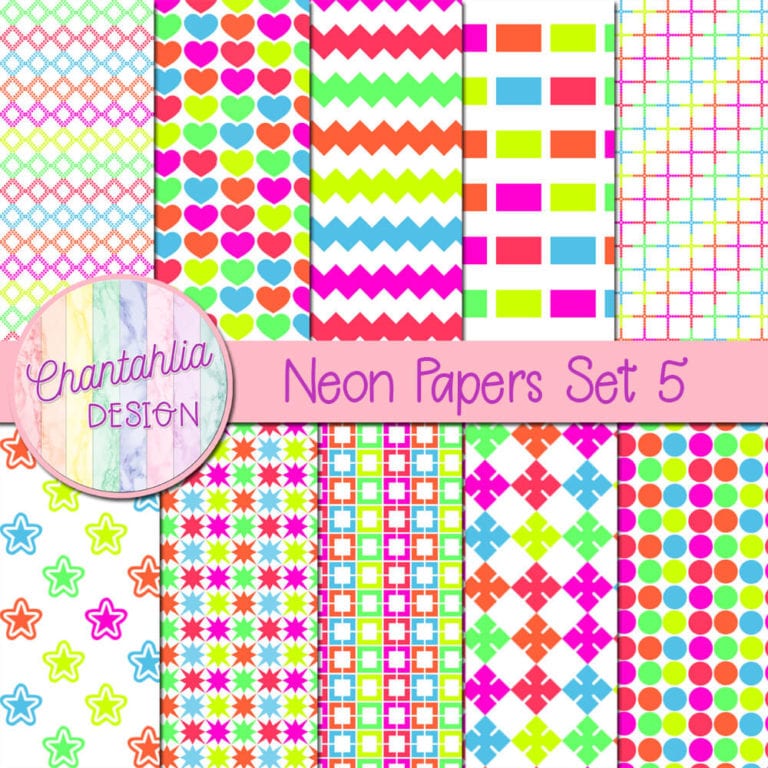 Free Digital Papers featuring Neon Patterns