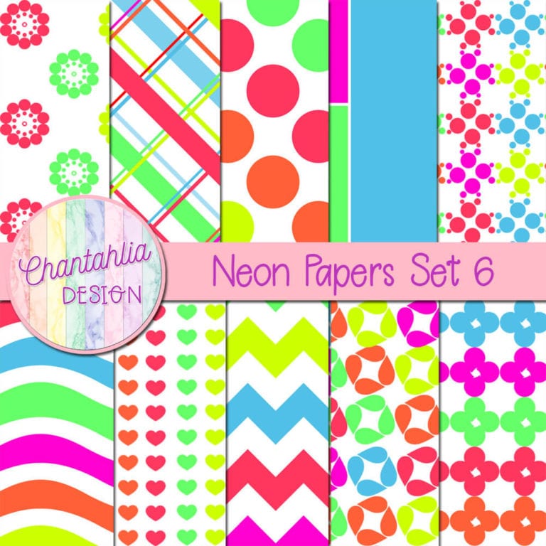 Free Digital Papers featuring Neon Patterns