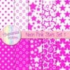 Free Digital Papers featuring Neon Pink Stars Designs