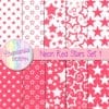 Free Digital Papers featuring Neon Red Stars Designs