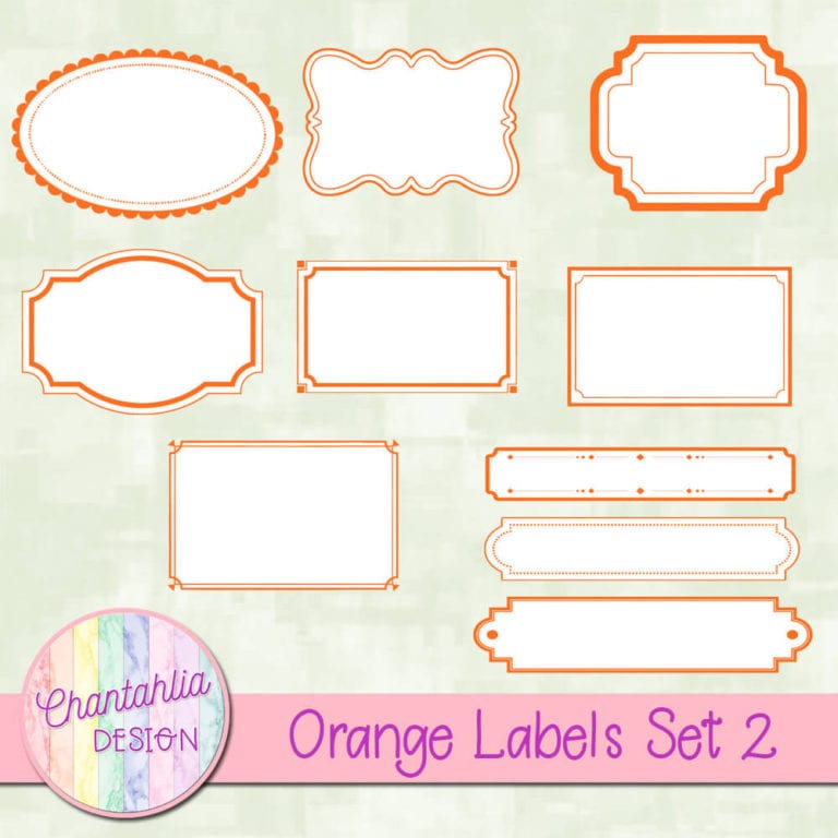 Free Labels Design Elements in Orange