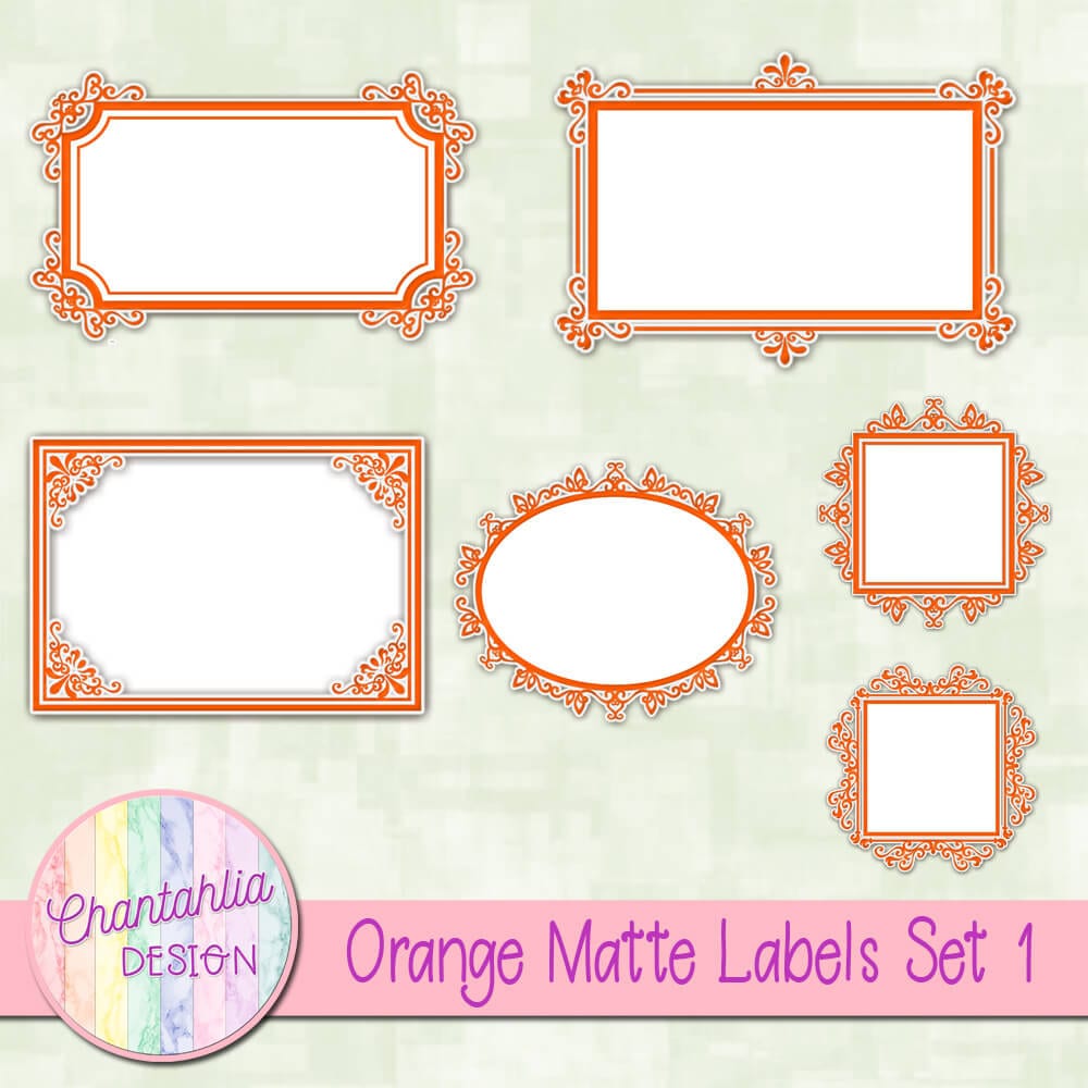 Orange Matte Labels Set 1 - Chantahlia Design