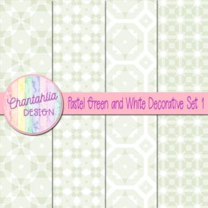 Free Digital Papers featuring Pastel Green Decorative Designs