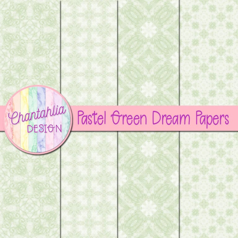 Free Digital Papers featuring Pastel Green Dream Designs