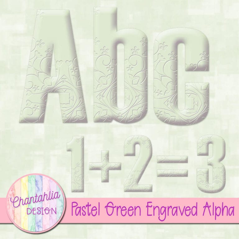 Pastel Green Engraved Alpha - Chantahlia Design