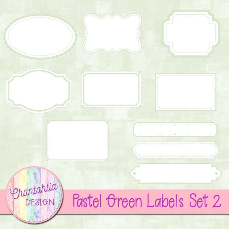 Free Labels Design Elements in Pastel Green