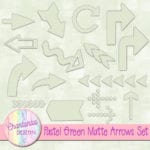 Free Matte Arrows Design Elements in Pastel Green