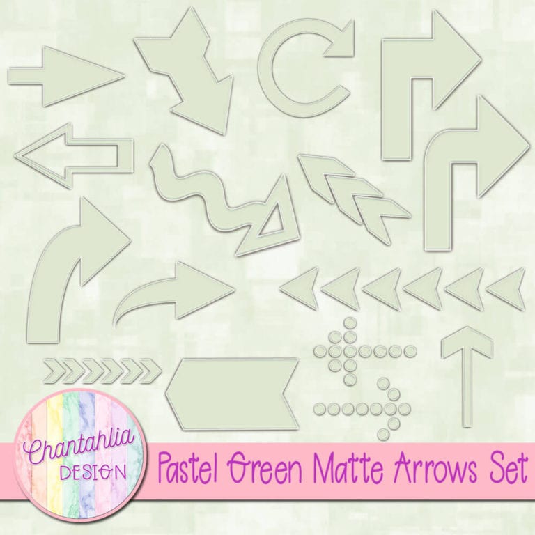 Free Matte Arrows Design Elements in Pastel Green