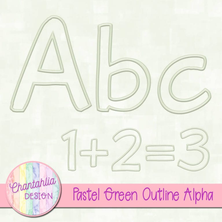 Pastel Green Outline Alpha - Chantahlia Design