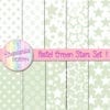 Free Digital Papers featuring Pastel Green Stars Designs