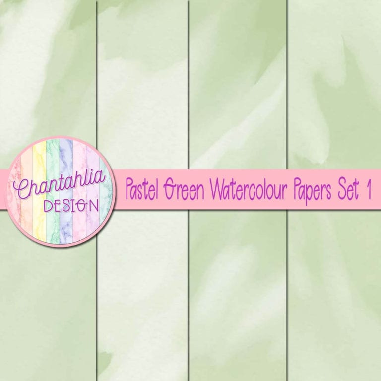 Free Digital Papers featuring Pastel Green Watercolour Designs