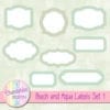 Free Peach and Aqua Labels for Digital Scrapbooking