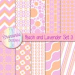 Free Peach and Lavender Digital Papers with Patterned Designs