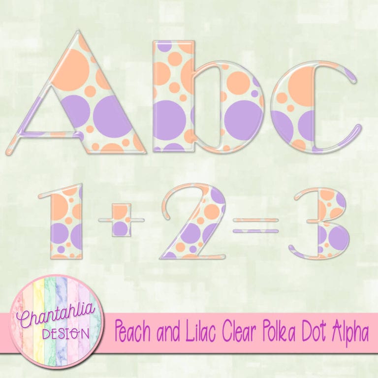 Free Alpha featuring a Peach and Lilac Clear Polka Dot Design