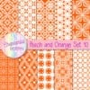 Free Peach and Orange Digital Papers with Patterned Designs