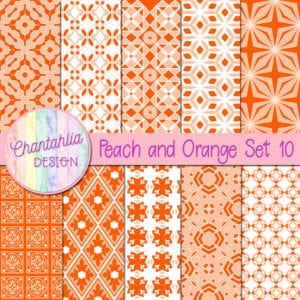 Free Peach and Orange Digital Papers with Patterned Designs