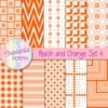 Free Peach and Orange Digital Papers with Patterned Designs