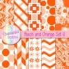 Free Peach and Orange Digital Papers with Patterned Designs