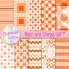 Free Peach and Orange Digital Papers with Patterned Designs