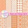 Free Peach and Orange Digital Papers with Patterned Designs