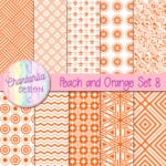 Free Peach and Orange Digital Papers with Patterned Designs