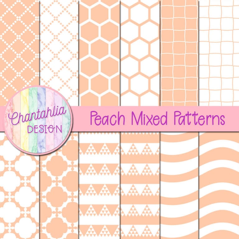 Free Digital Papers featuring Mixed Patterns in Peach