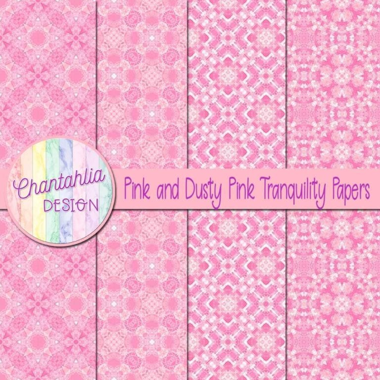 Free Pink and Dusty Free Pink Digital Papers with Tranquility Designs