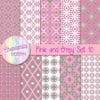 Free Pink and Grey Digital Papers with Patterned Designs