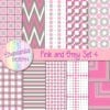 Free Pink and Grey Digital Papers with Patterned Designs