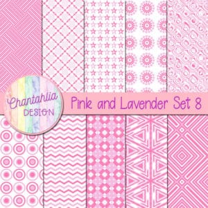 Free Pink and Lavender Digital Papers with Patterned Designs