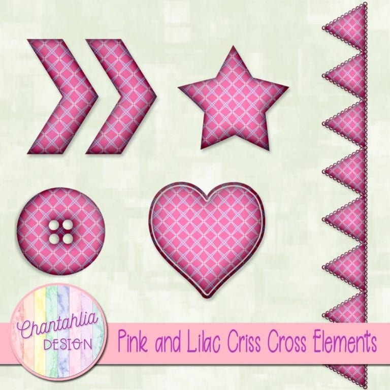 Free Pink and Lilac Criss Cross Elements for Digital Scrapbooking