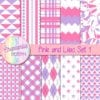 Free Pink and Lilac Digital Papers with Patterned Designs