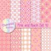 Free Pink and Peach Digital Papers with Patterned Designs
