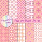 Free Pink and Peach Digital Papers with Patterned Designs