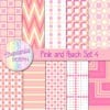 Free Pink and Peach Digital Papers with Patterned Designs
