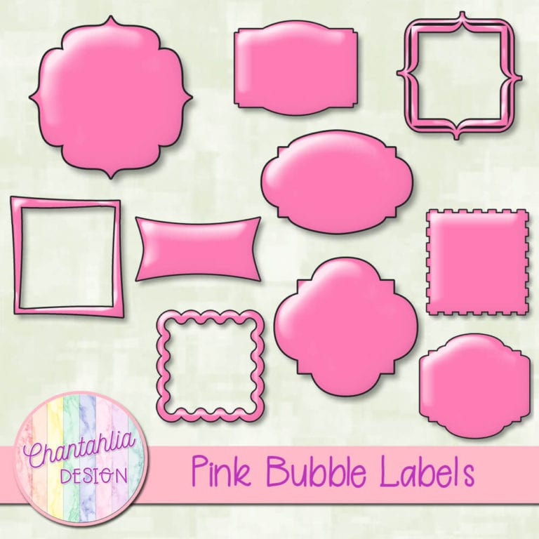 Free Bubble Labels Design Elements in Pink