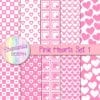 Free Digital Papers featuring Pink Hearts Designs