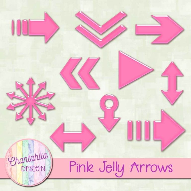 Free Arrows Design Elements in a Jelly Style in Pink