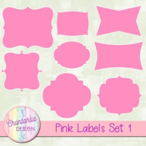 Free Labels Design Elements in Pink