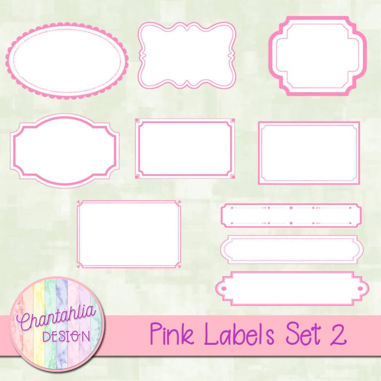 Free Labels Design Elements in Pink