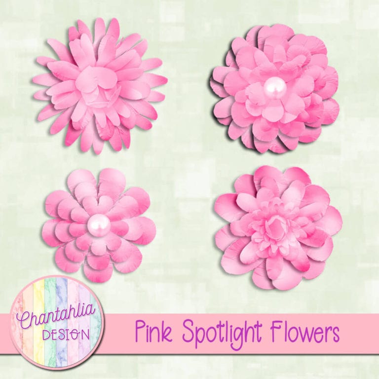 Free Spotlight Flowers Design Elements in Pink