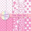 Free Digital Papers featuring Pink Stars Designs