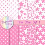 Free Digital Papers featuring Pink Stars Designs