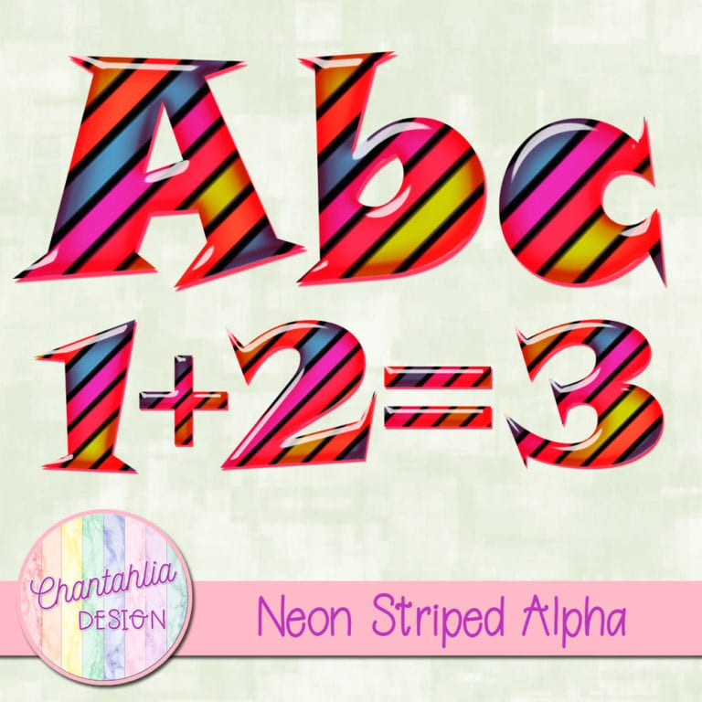 Free Plastic Neon Striped Alpha